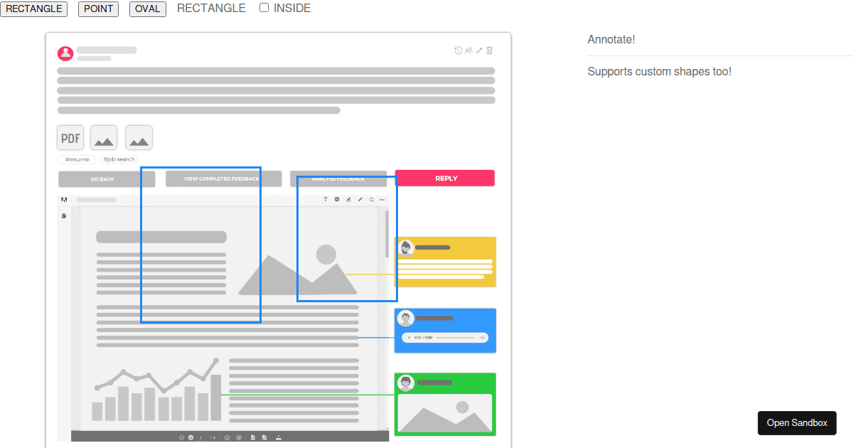 custom image annotation - Codesandbox