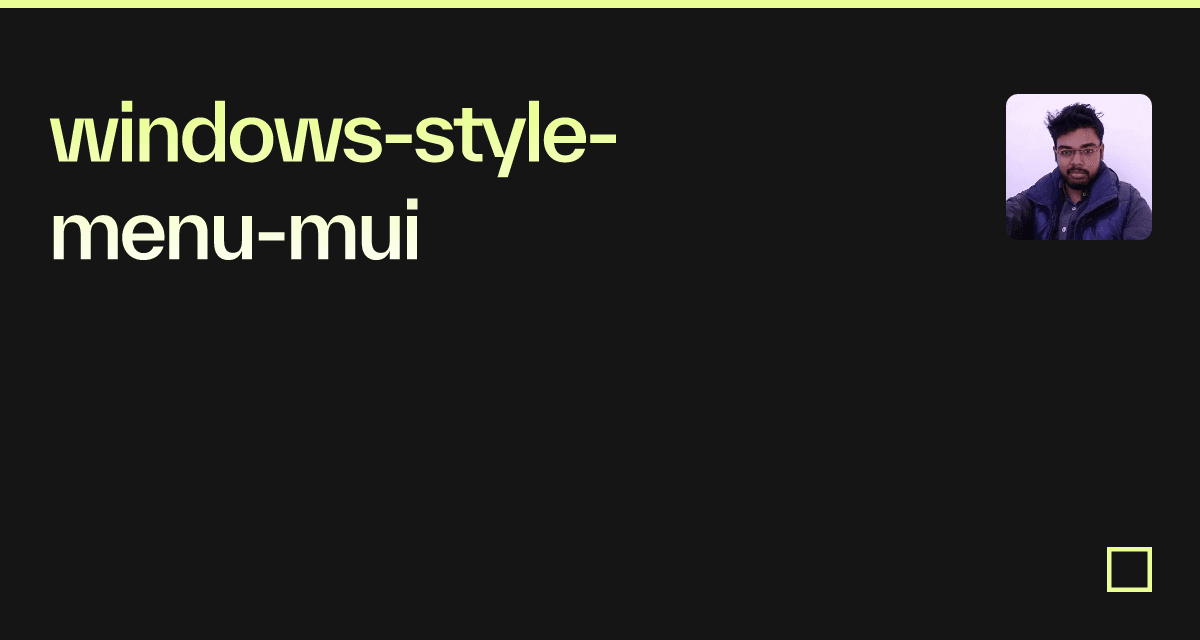 windows-style-menu-mui - Codesandbox