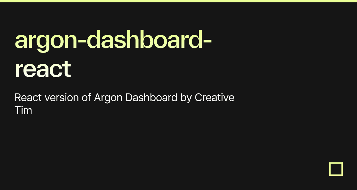 argon-dashboard-react - Codesandbox