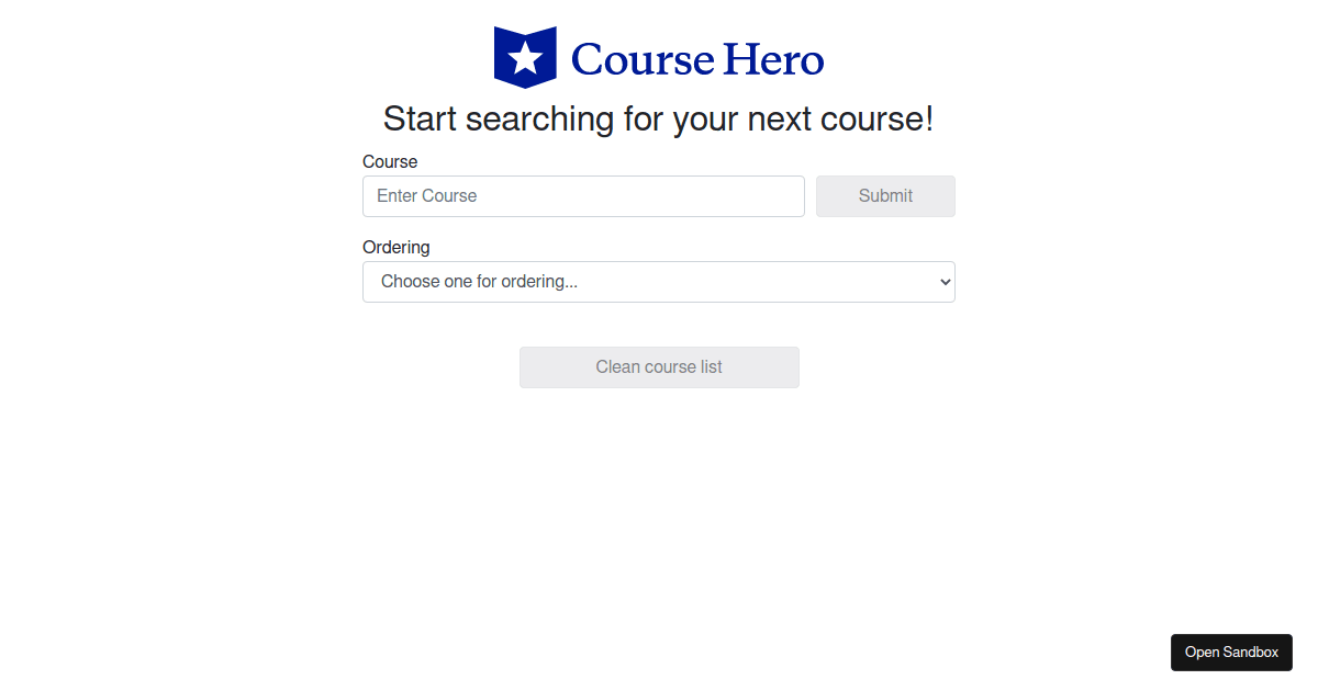 coursehero-assignment - Codesandbox