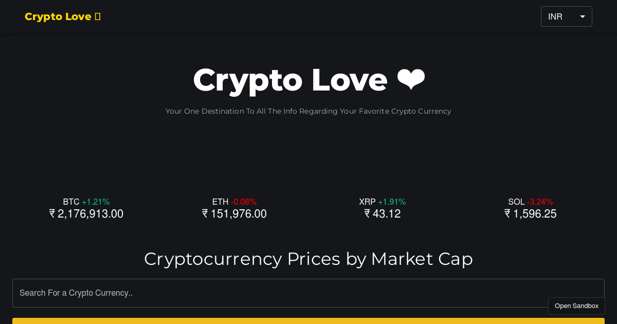 crypto-love (forked) - Codesandbox