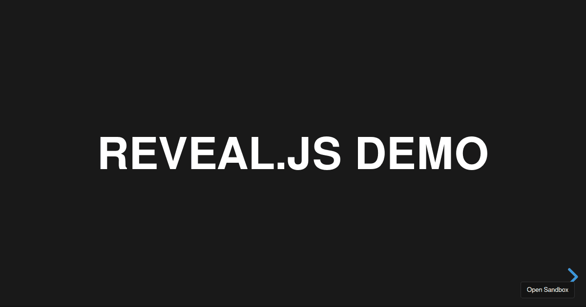 revealjs - Codesandbox