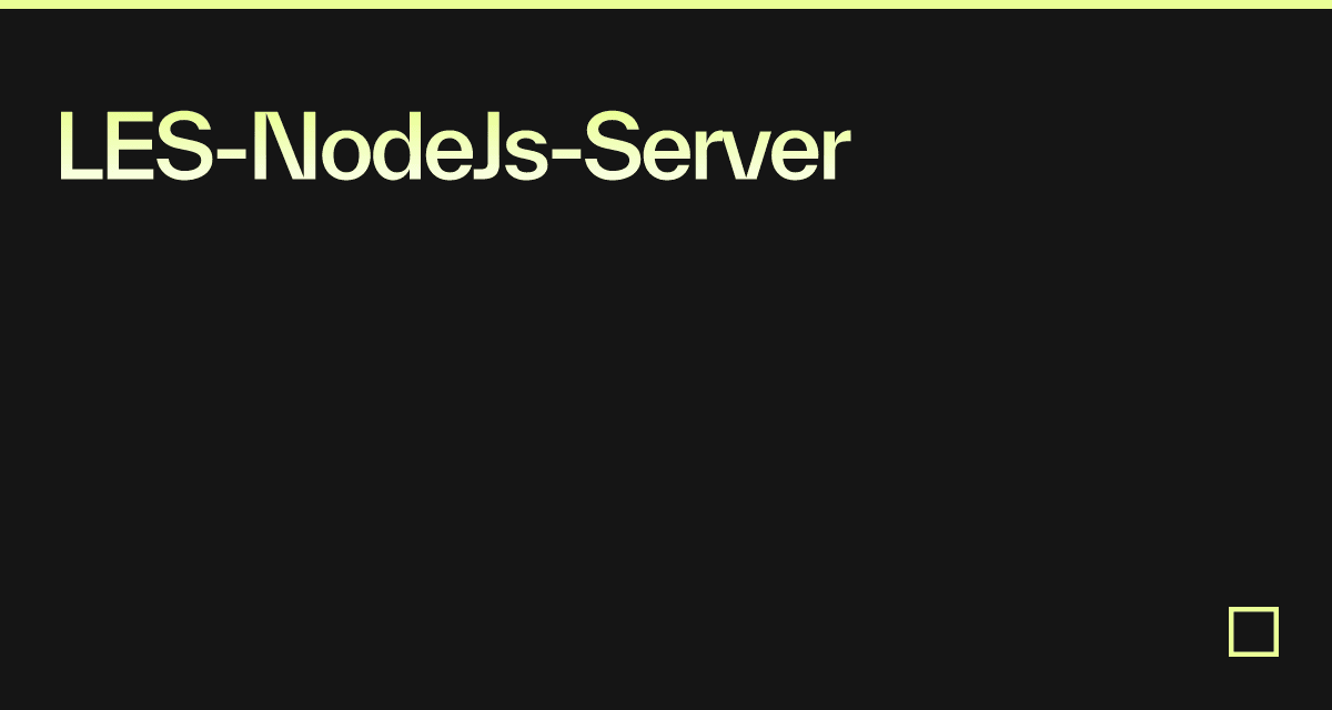LES-NodeJs-Server - Codesandbox
