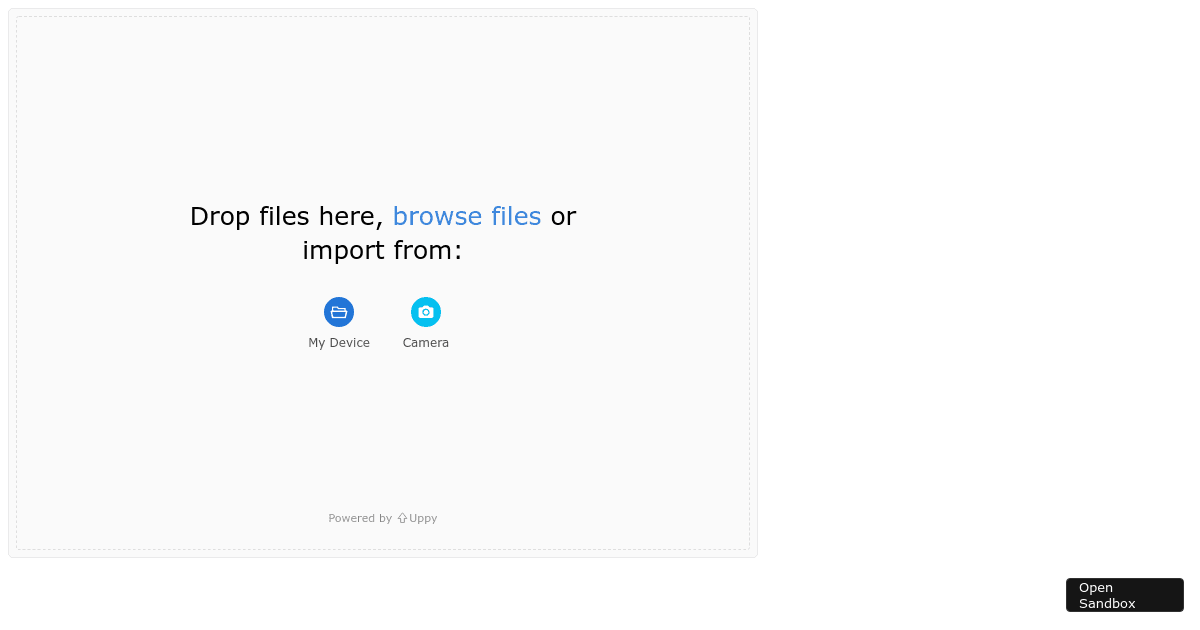 Uppy Dashboard (forked) - Codesandbox