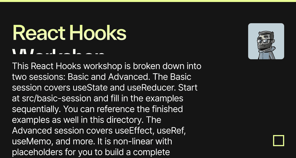 React Hooks Workshop - Codesandbox
