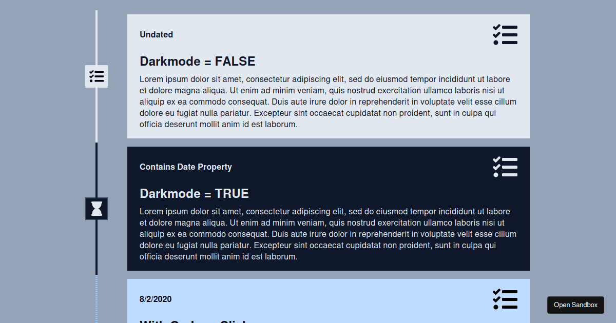 React example - react-tailwind-timeline-component - Codesandbox