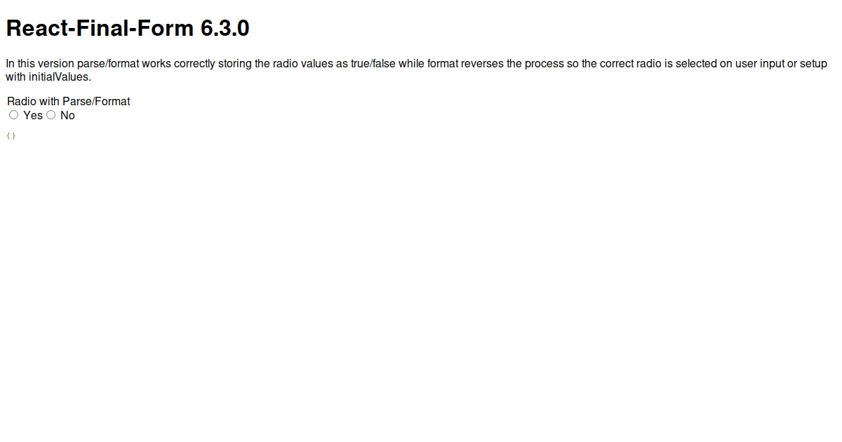 React Final Form Parseformat Issue Example 630 Works Codesandbox