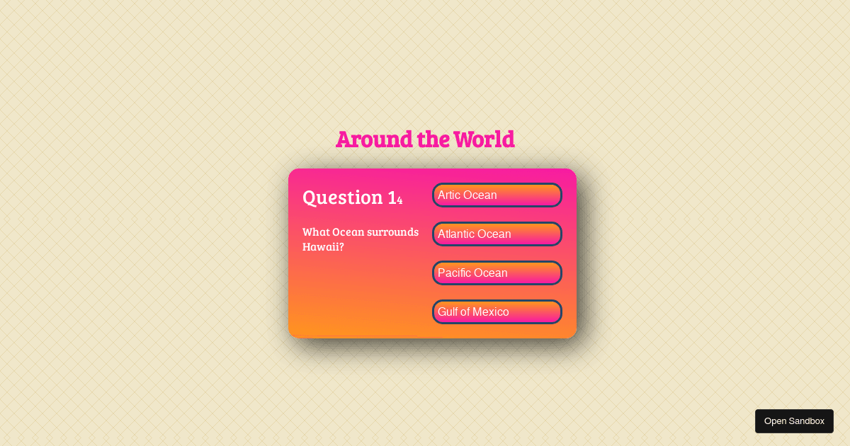 My 4 Question Quiz - Codesandbox