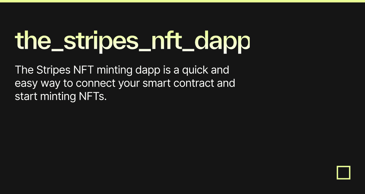 the_stripes_nft_dapp - Codesandbox