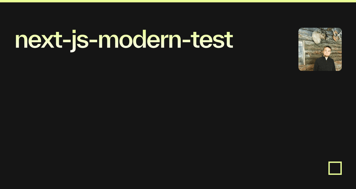 Next Js Modern Test Codesandbox