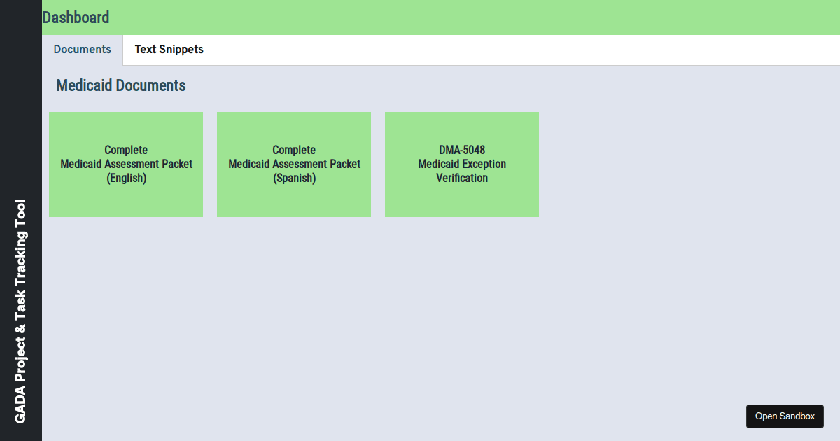 GADA Project & Task Manager - Codesandbox