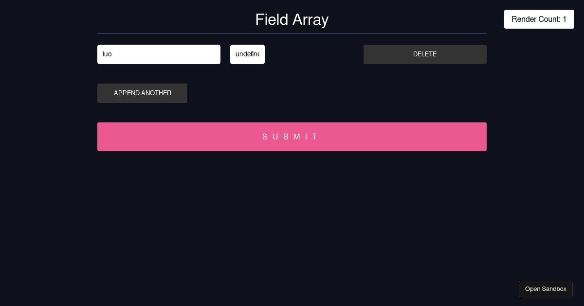 React Hook Form Usefieldarray Codesandbox