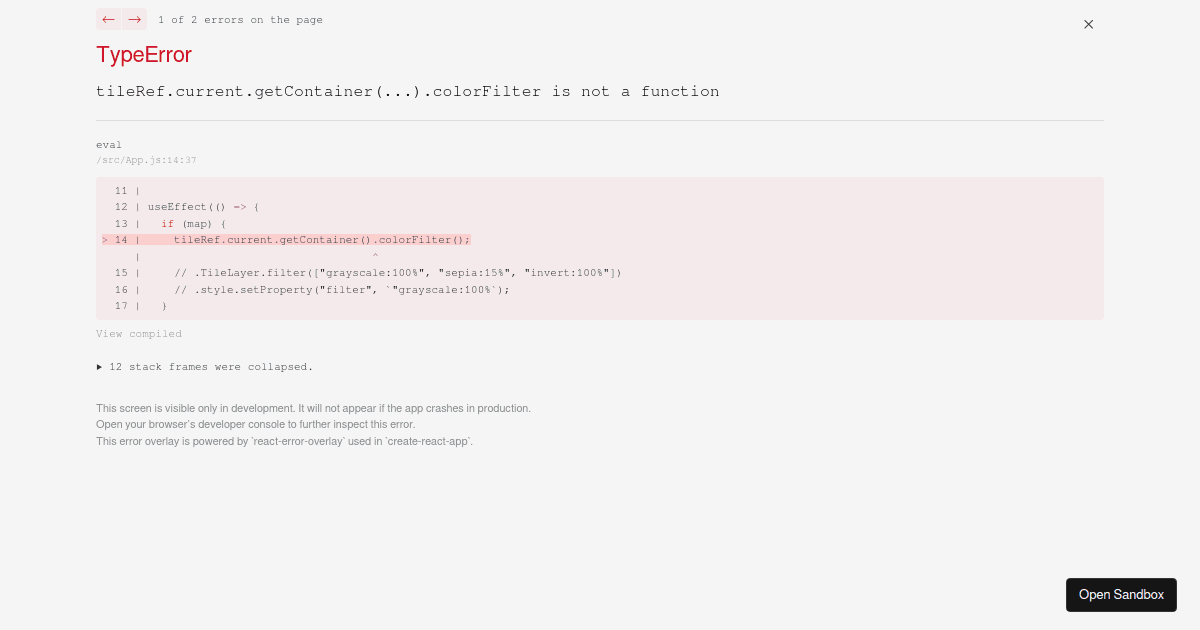 Change css filter property on React-Leaflet v.3.x TileLayer with useRef ... Change css filter property on React-Leaflet v.3.x TileLayer with useRef ...