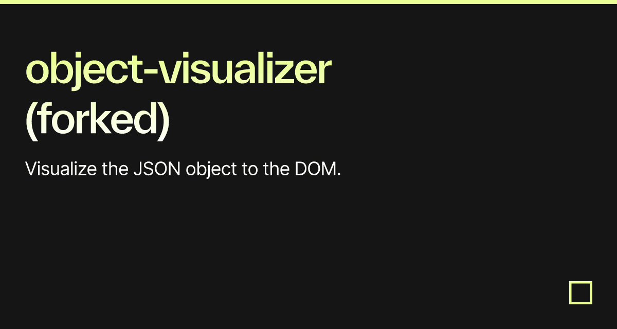 Object Visualizer Forked Codesandbox