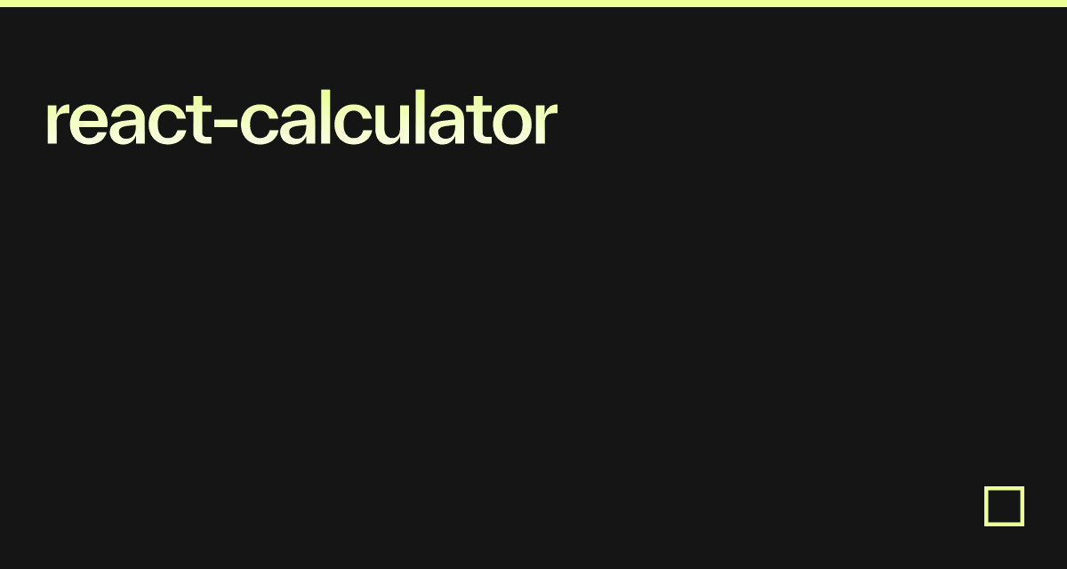 react-calculator - Codesandbox
