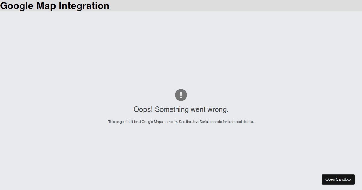 Google Map - Codesandbox