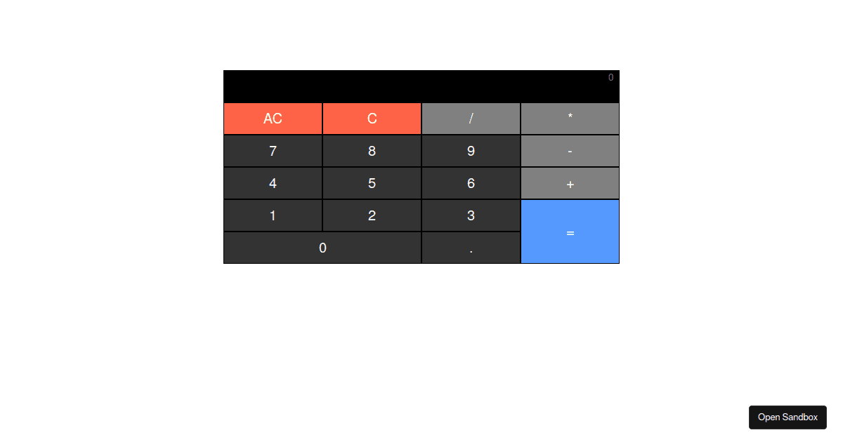 FCC Javascript Calculator - Codesandbox