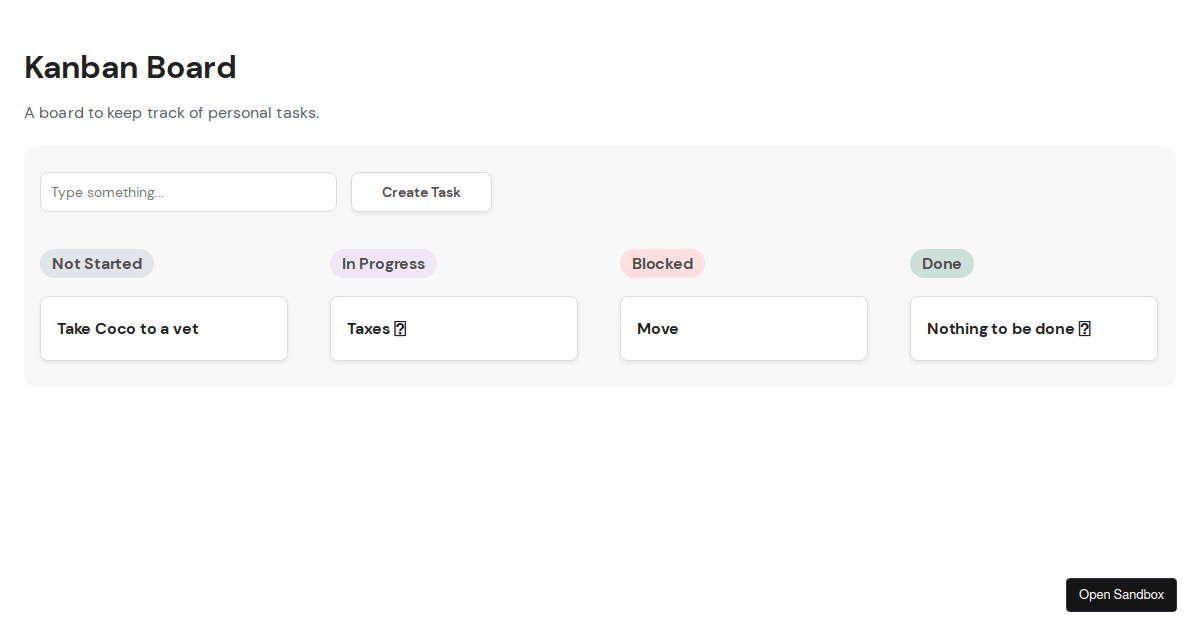kanban - Codesandbox