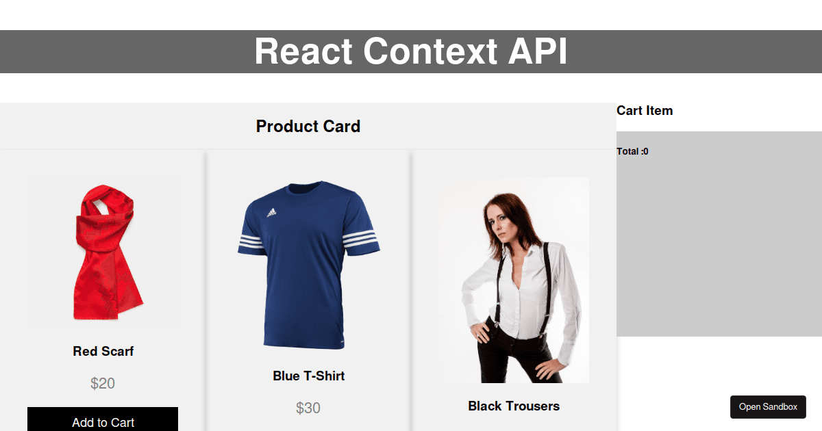React Context Codesandbox