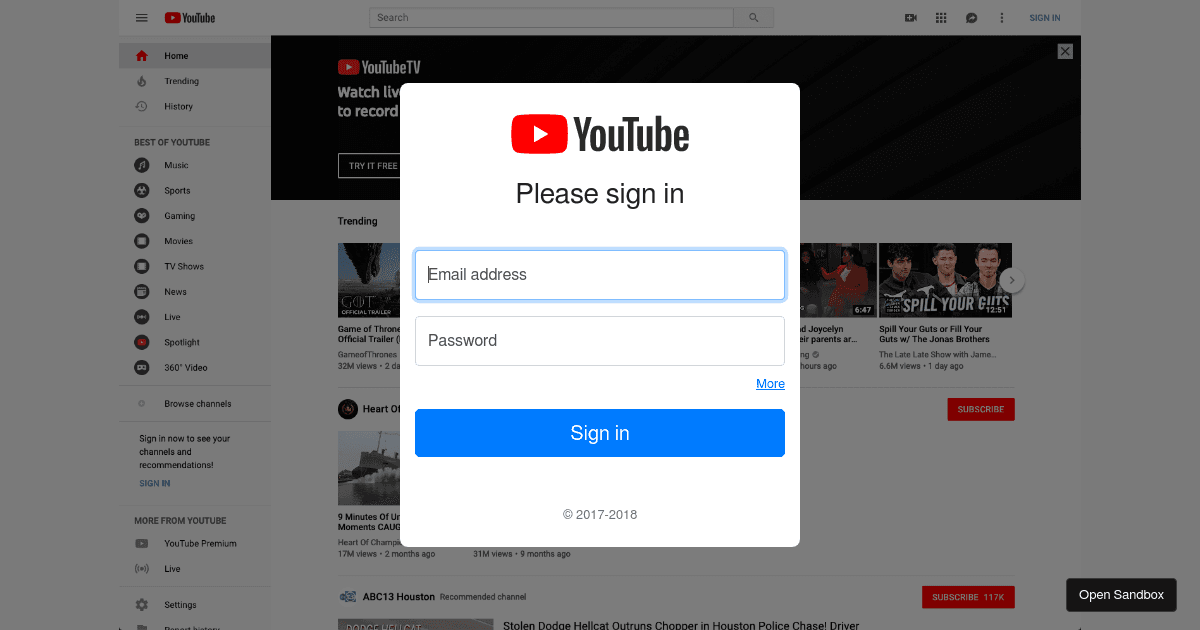 Youtube - Codesandbox