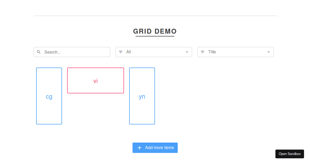 muuri-react - grid (forked) - Codesandbox