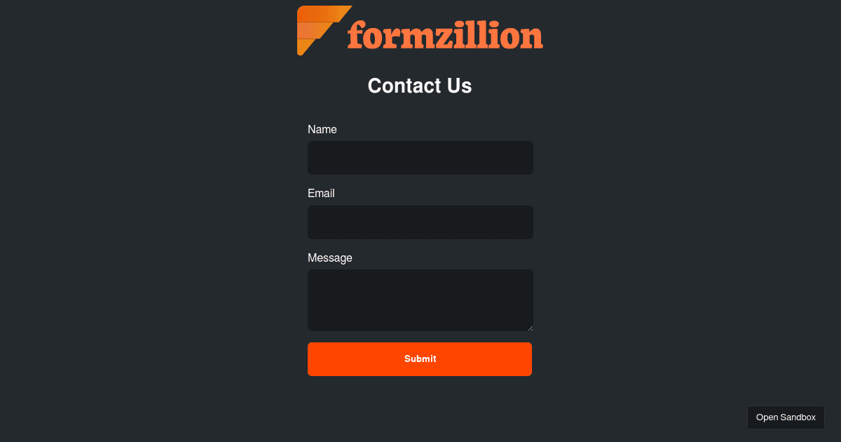 Formzillion - Basic Vue form - Codesandbox