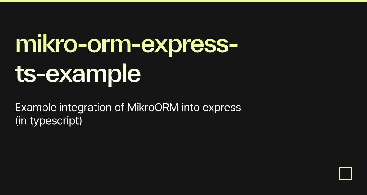 mikro-orm-express-ts-example - Codesandbox
