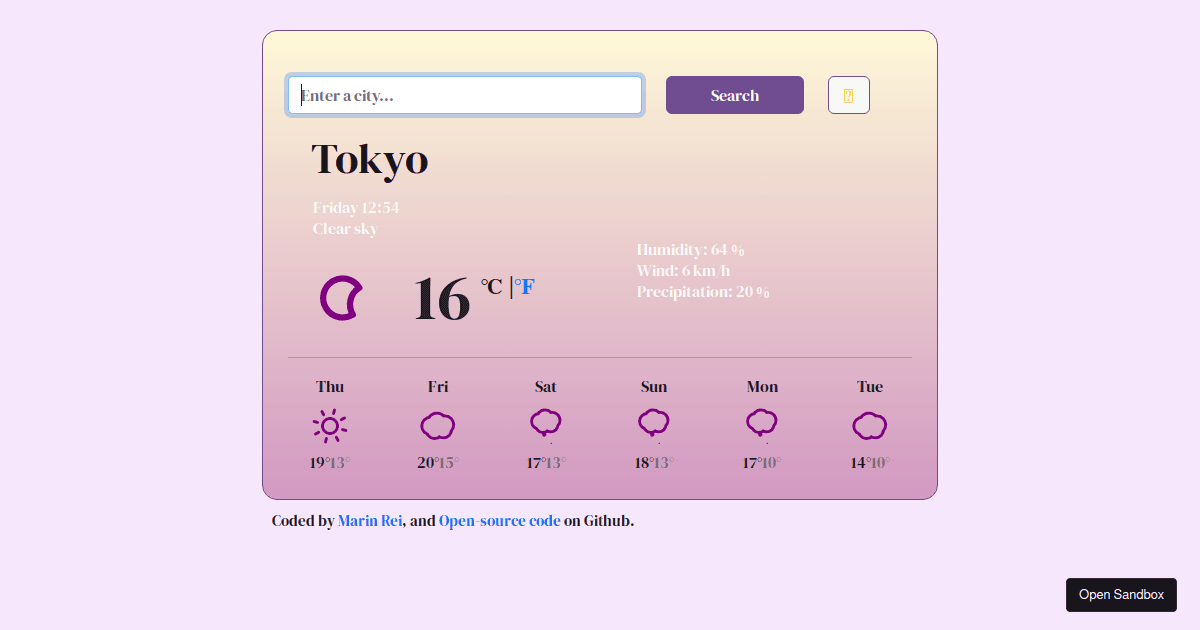 weather-react - Codesandbox