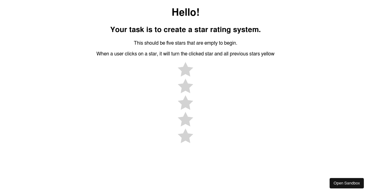 star-rating-question solution - Codesandbox