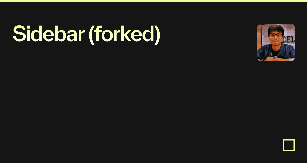 Sidebar (forked) - Codesandbox