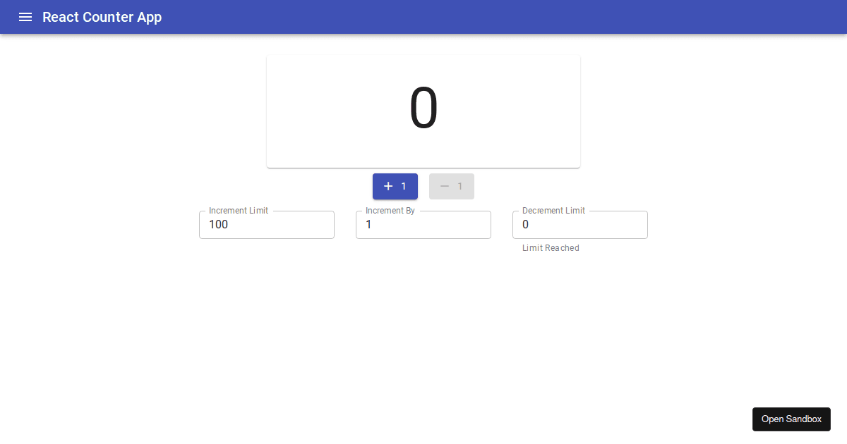 React Advance Counter Material Ui Codesandbox 0690