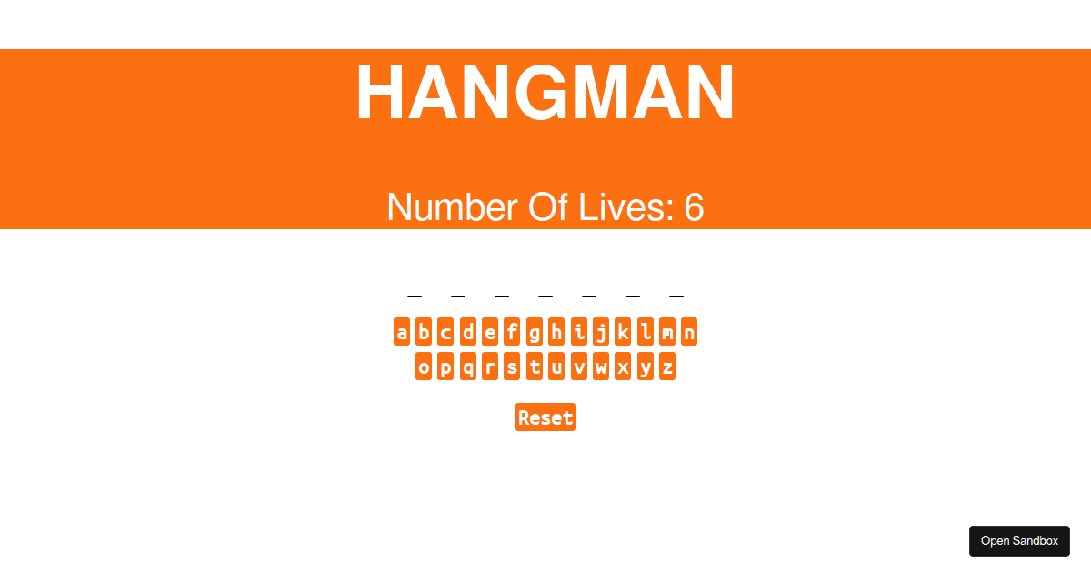hangman - Codesandbox