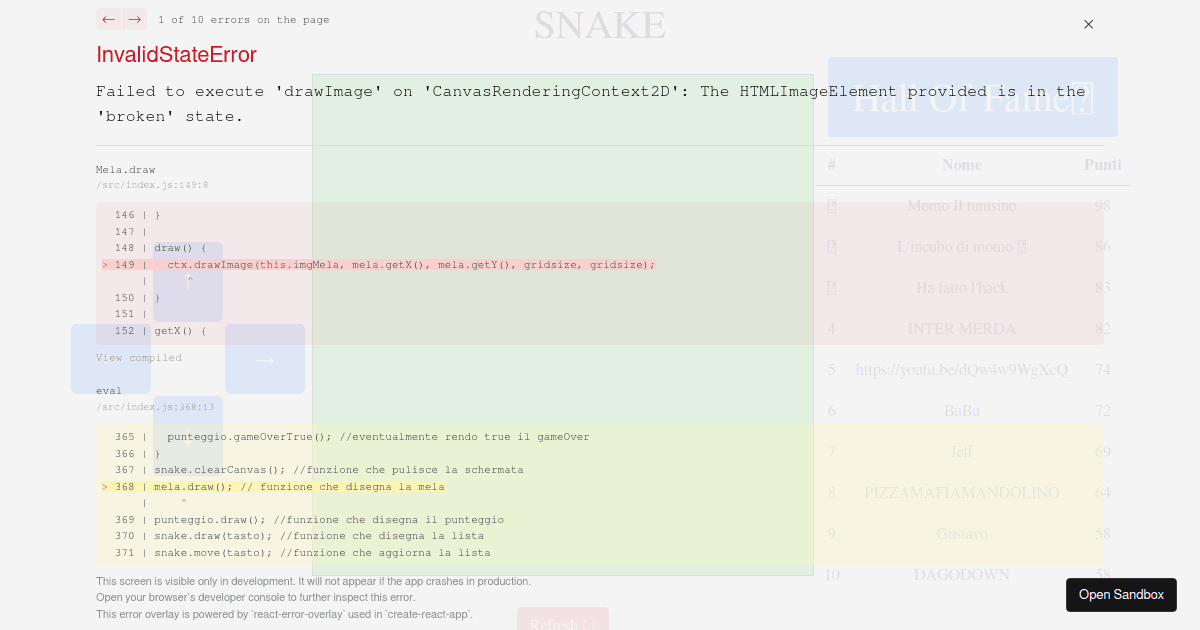 snake diego 4 (forked) momo - Codesandbox