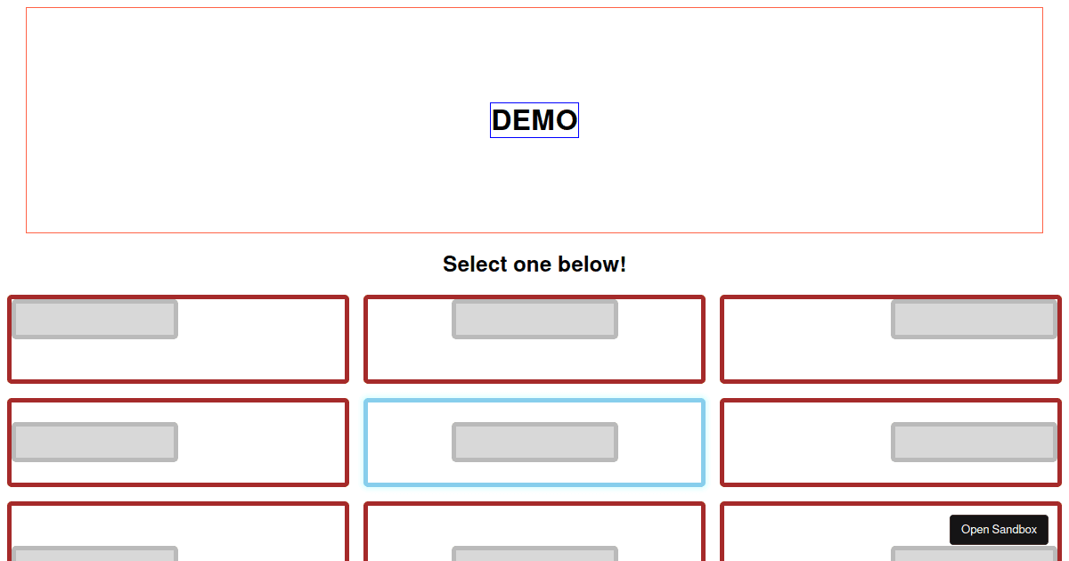 react-choose one position from choices - Codesandbox