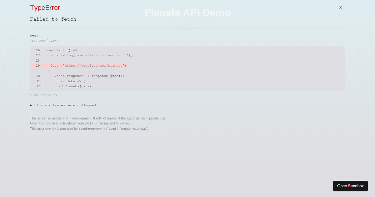 planet-api - Codesandbox