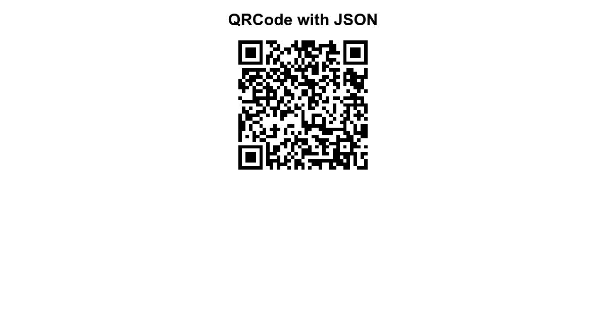 Generate QRCode with JSON data (forked) - Codesandbox