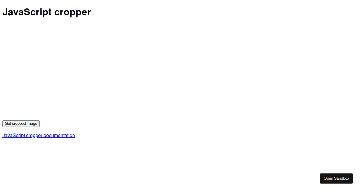 JavaScript image cropper (forked) - Codesandbox