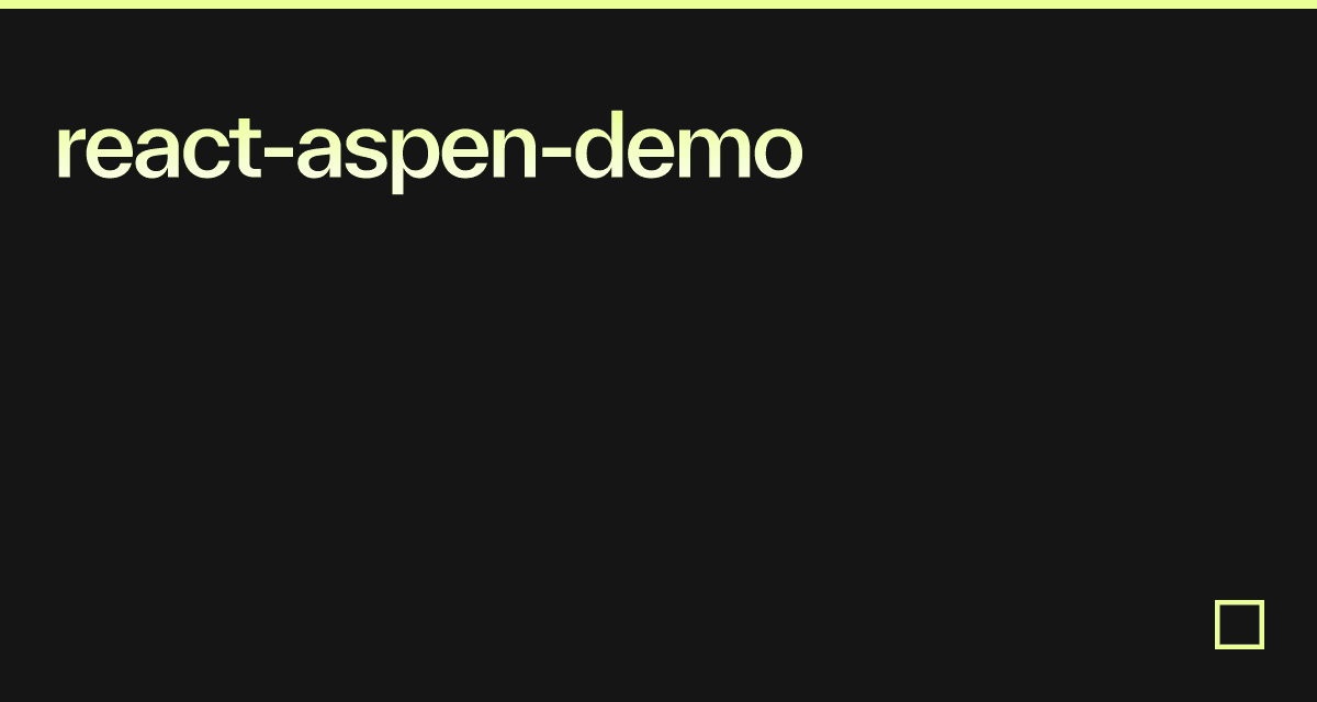 react-aspen-demo - Codesandbox
