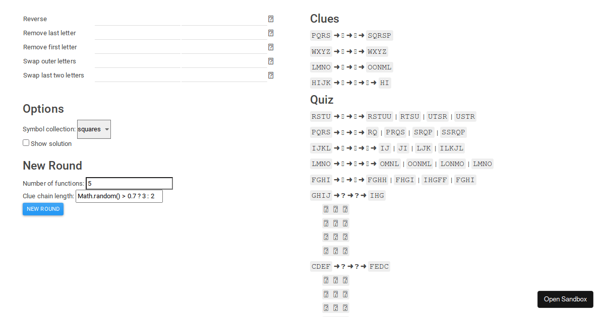 Function Puzzle Thing Experiment - Codesandbox