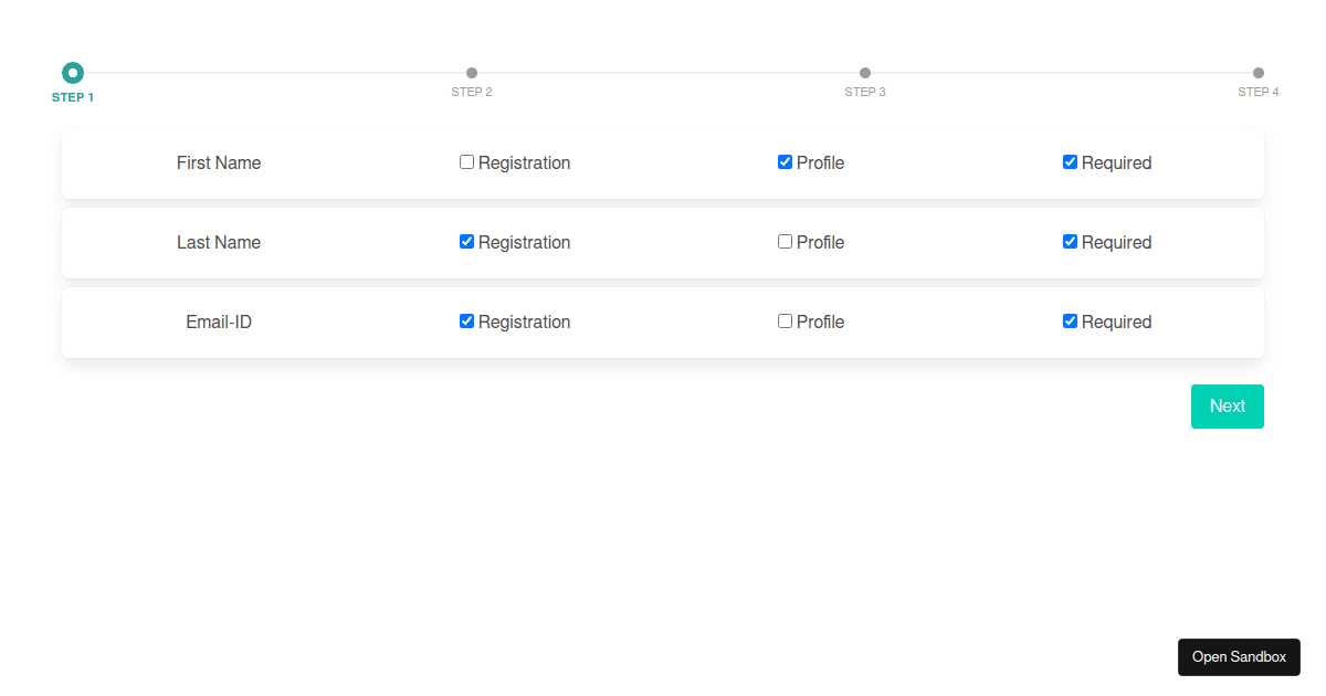 Multi Step Form - Mohini - Codesandbox