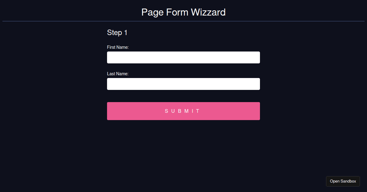 React Hook Form Wizard Form Codesandbox