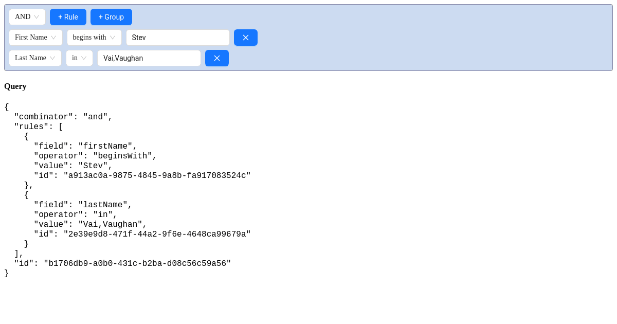 React Query Builder Ant Design Template - Codesandbox