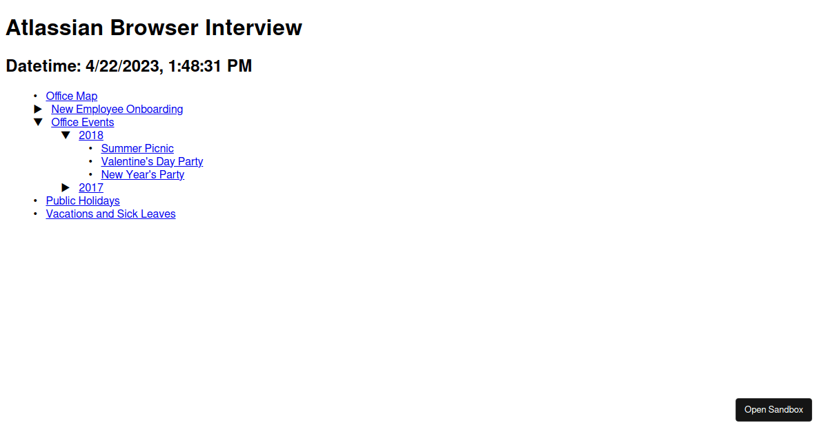 atlassian-browser-interview - Codesandbox