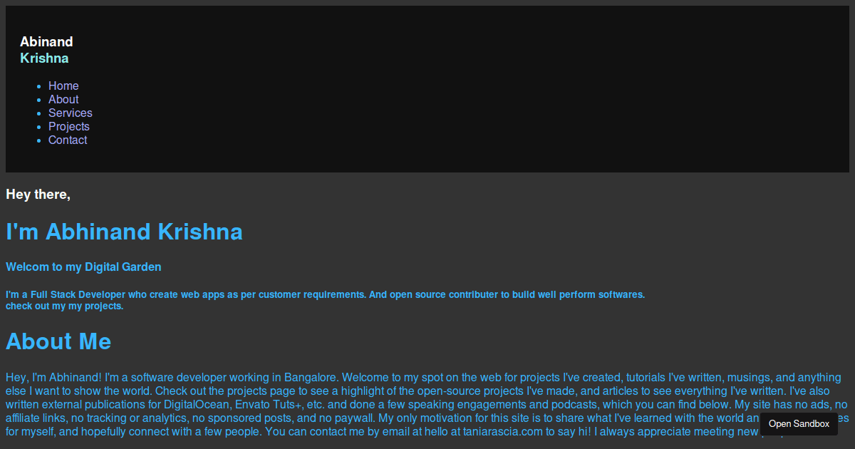 abhinand-website - Codesandbox