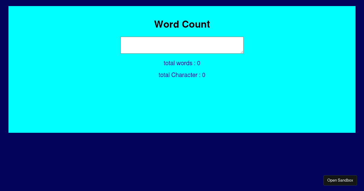 Word Count Codesandbox