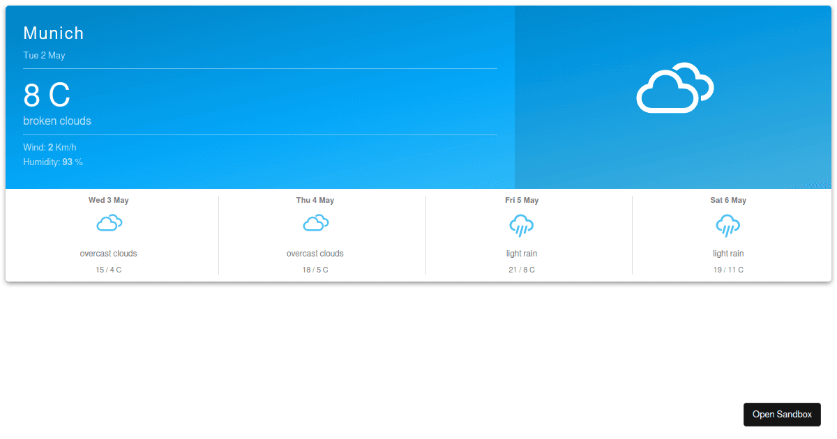React Open Weather Version 1.1.1 - Codesandbox