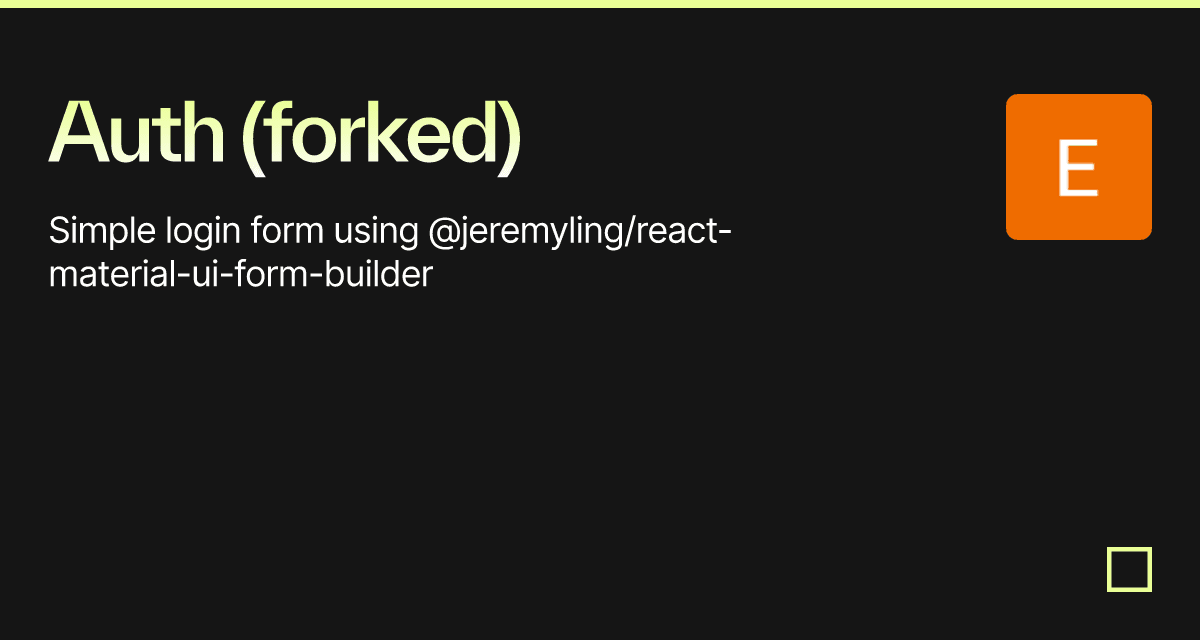 Auth (forked) - Codesandbox