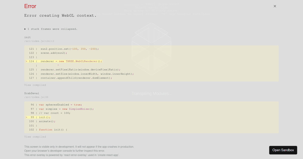 Threejs Webgl Water Forked Codesandbox