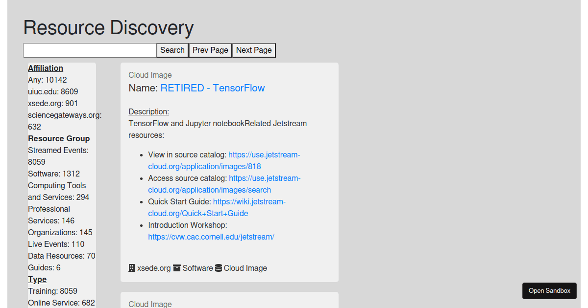 API Discovery Project v1.0 - Codesandbox