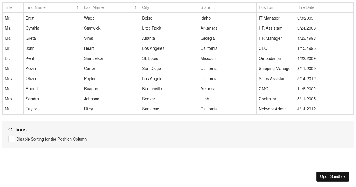 Multiple Sorting - DevExtreme Data Grid - Codesandbox